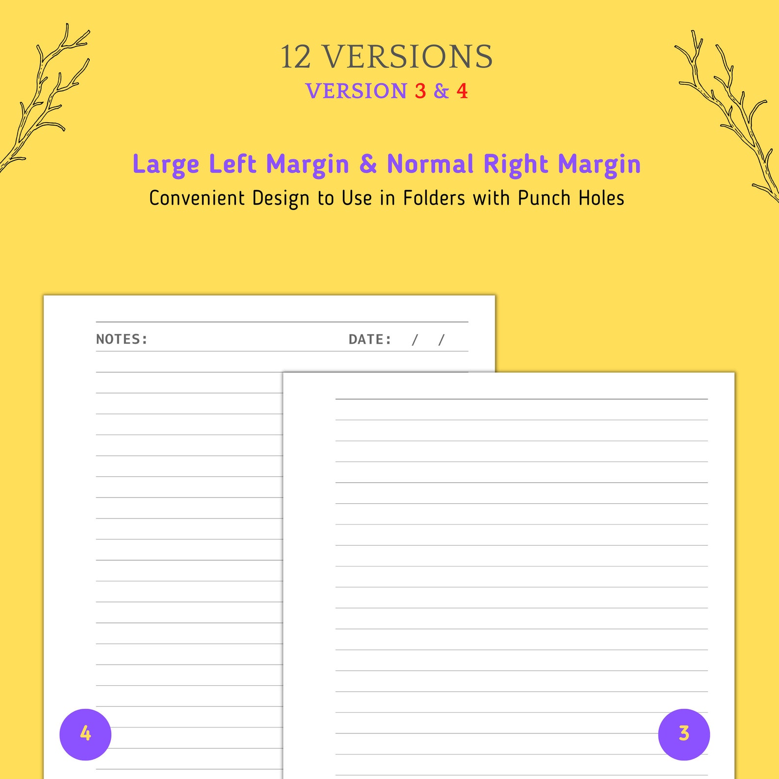 Printable Lined Papers Lined Note Pages Wide Rule Paper College Rule ...