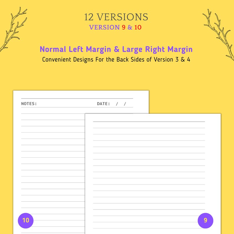 Printable Lined Papers Lined Note Pages Wide Rule Paper College Rule ...