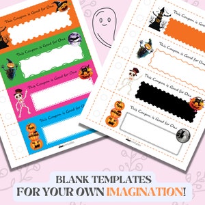 Halloween Coupons for Kids | 72 Printable Kids Reward Coupons With ...