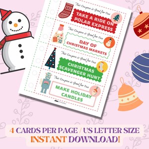 Christmas Coupons for Kids | 96 Printable Kids Reward Coupons With ...