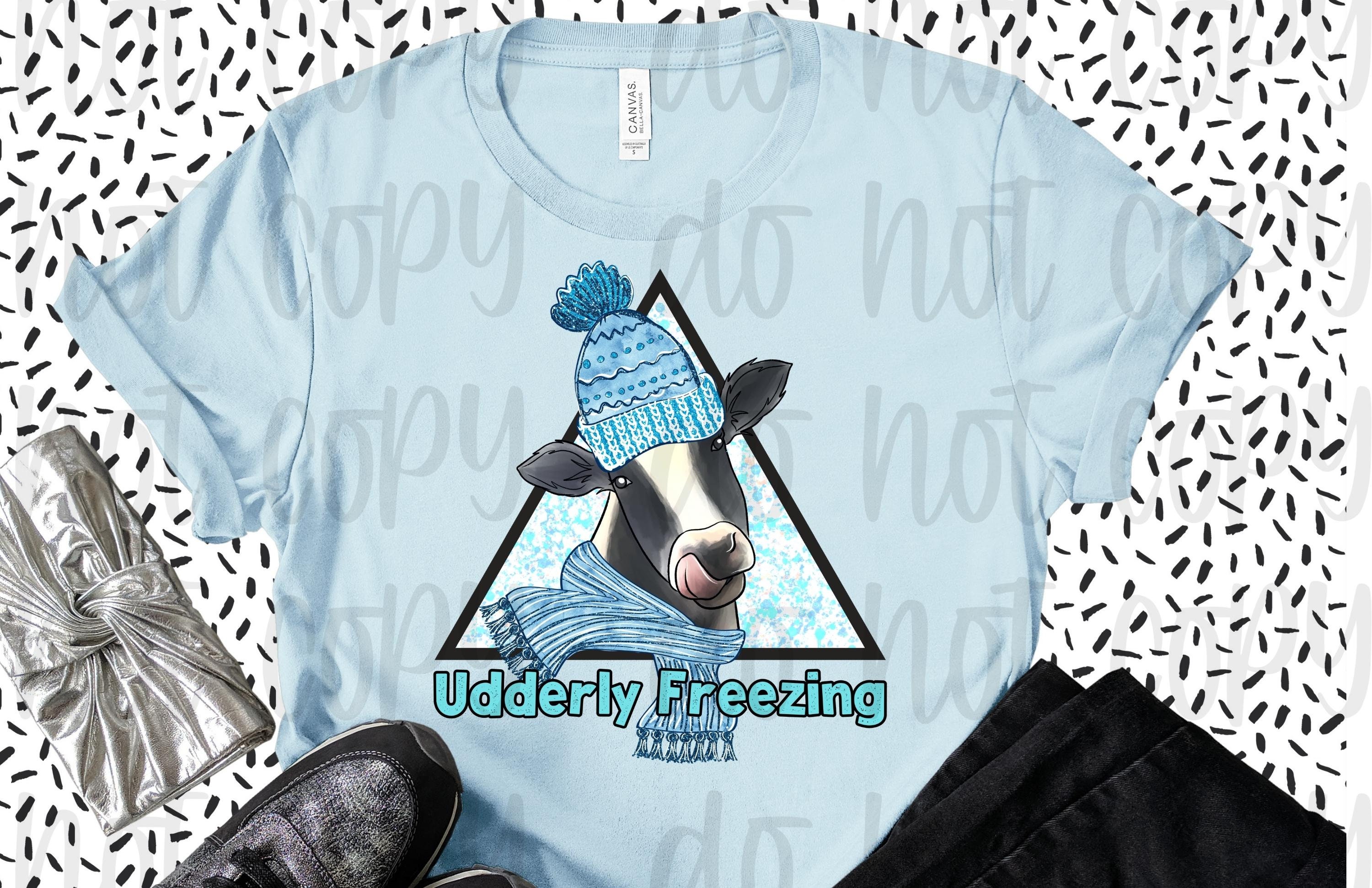 Udderly Freezing Cow PNG - Etsy