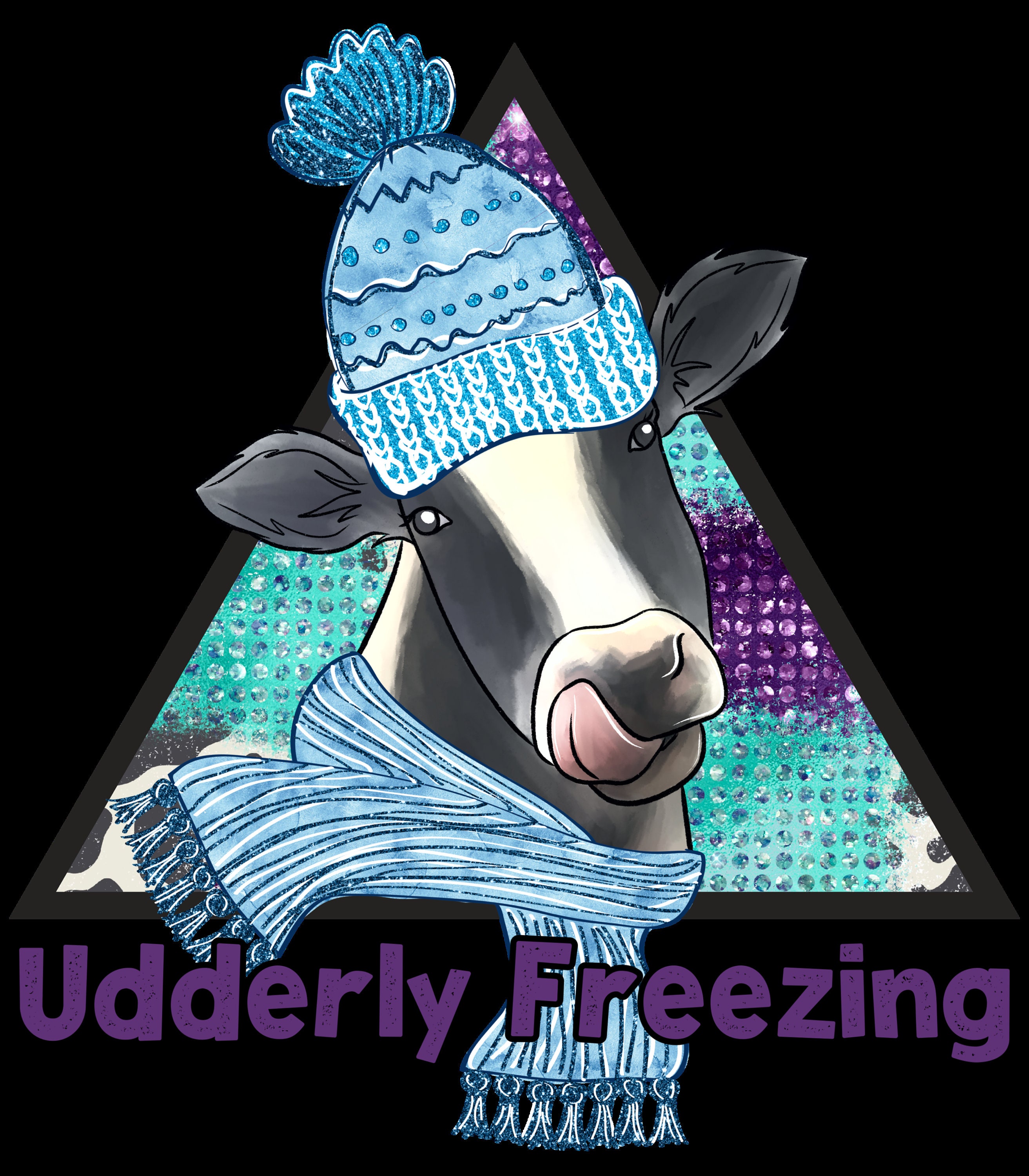Udderly Freezing Cow PNG - Etsy