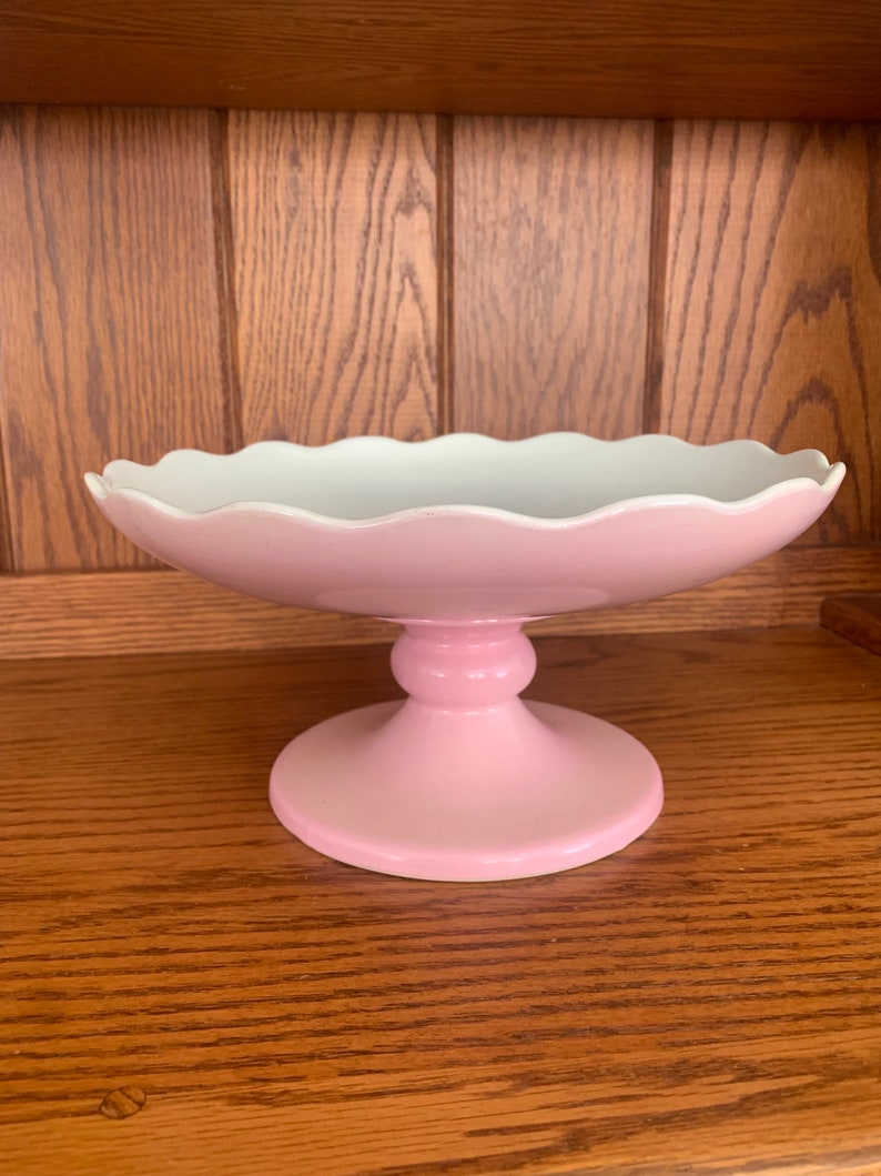 RARE Vintage Hull Pottery Pastel Pink Compote - Etsy