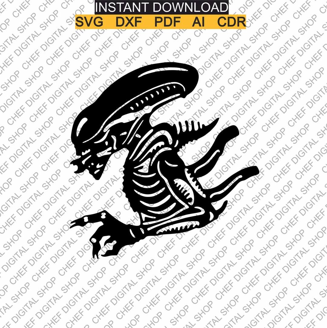 Alien Wall Art, Laser Cut File, Wall Decor, Glowforge Files, Digital ...