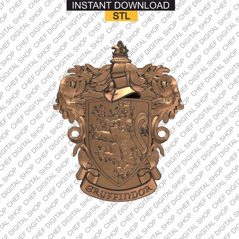 Gryffindor 3D STL Model for Cnc Users Wall Decor Wood Art - Etsy