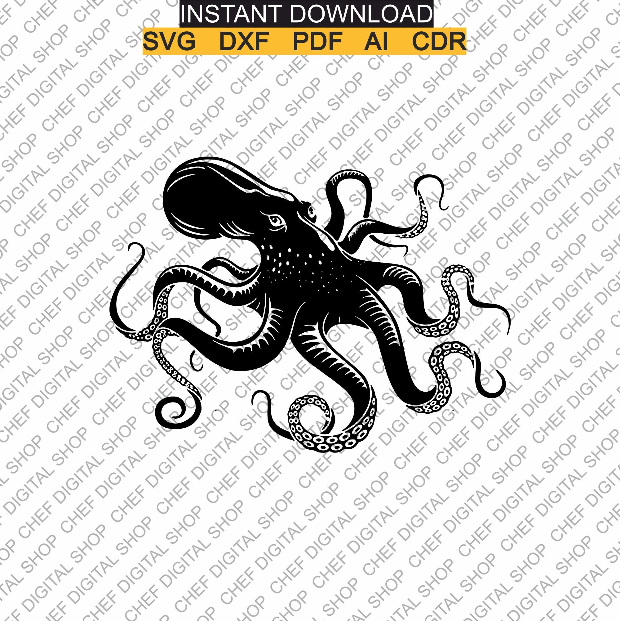 Octopus Wall Art, Laser Cut File, Wall Decor, Glowforge Files, Digital ...