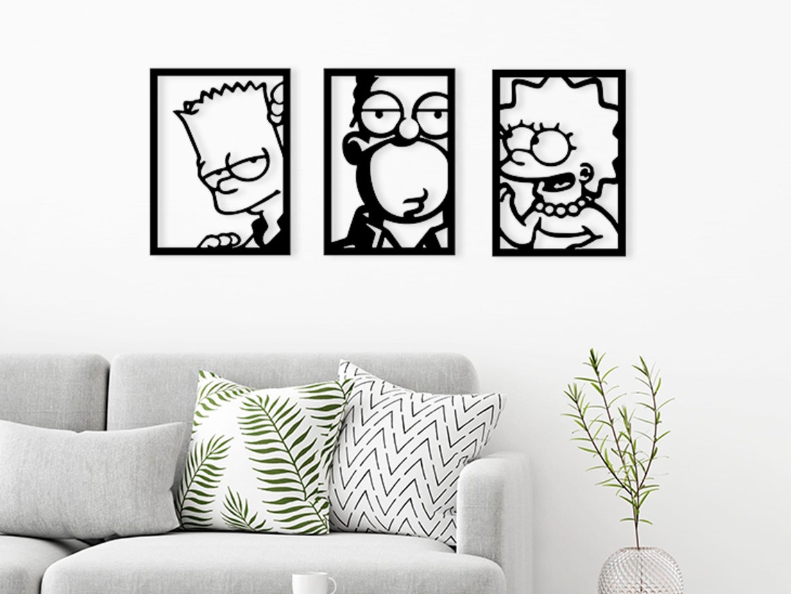 Simpsons Wall Art, Laser Cut File, Wall Decor, Glowforge Files, Digital ...