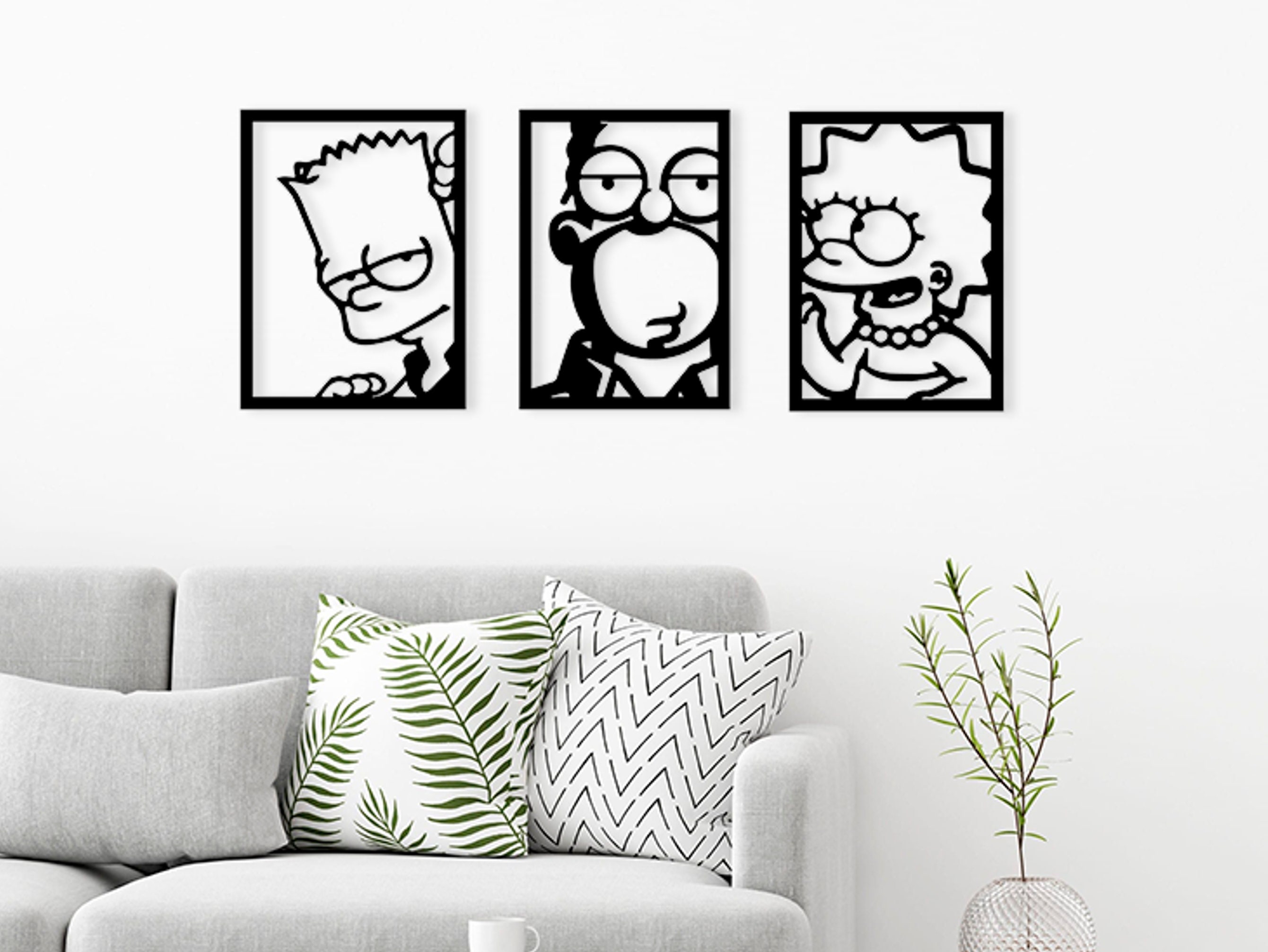 Simpsons Wall Art, Laser Cut File, Wall Decor, Glowforge Files, Digital ...