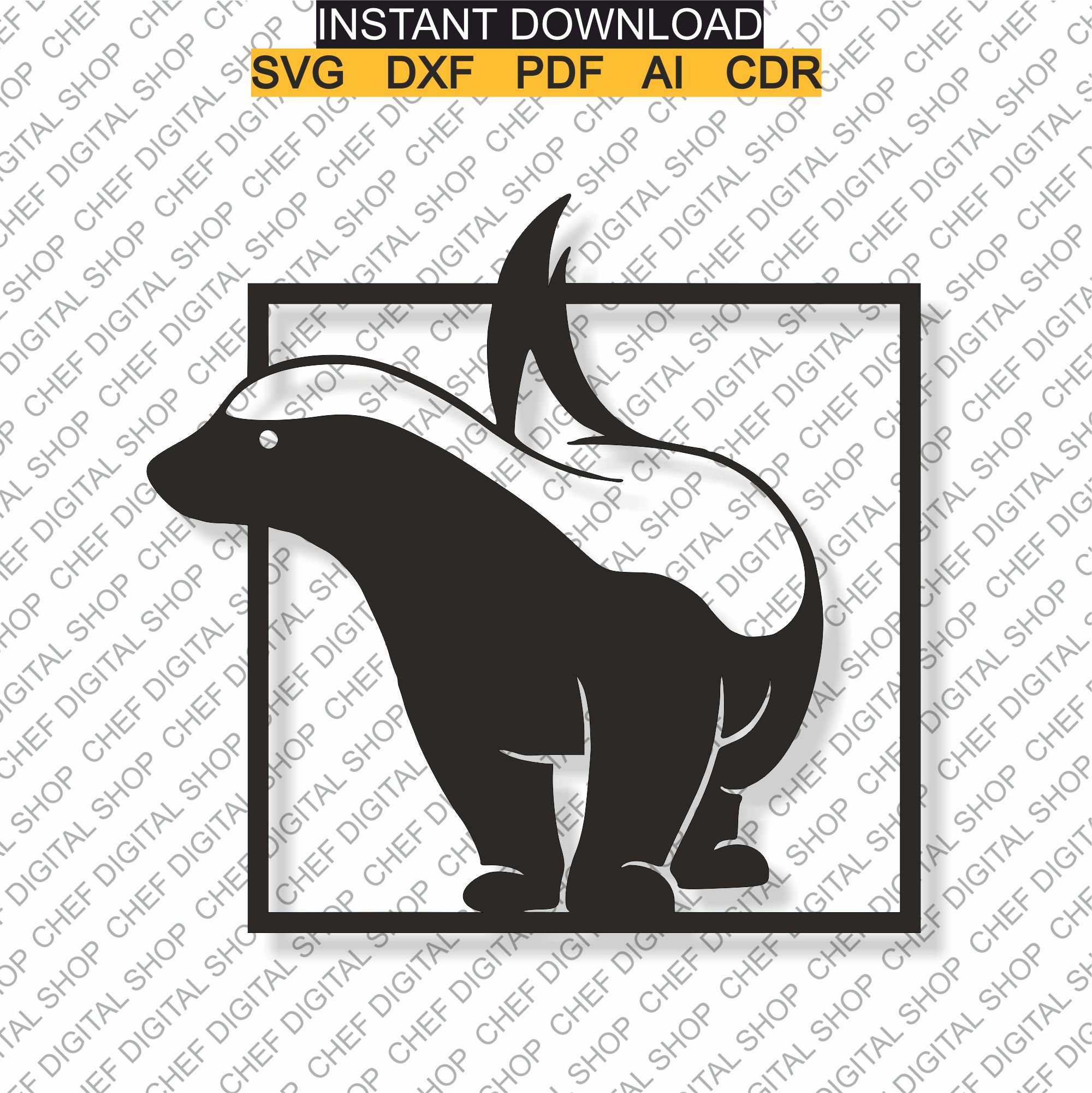 Honey Badger Wall Art, Laser Cut File, Wall Decor, Glowforge Files ...