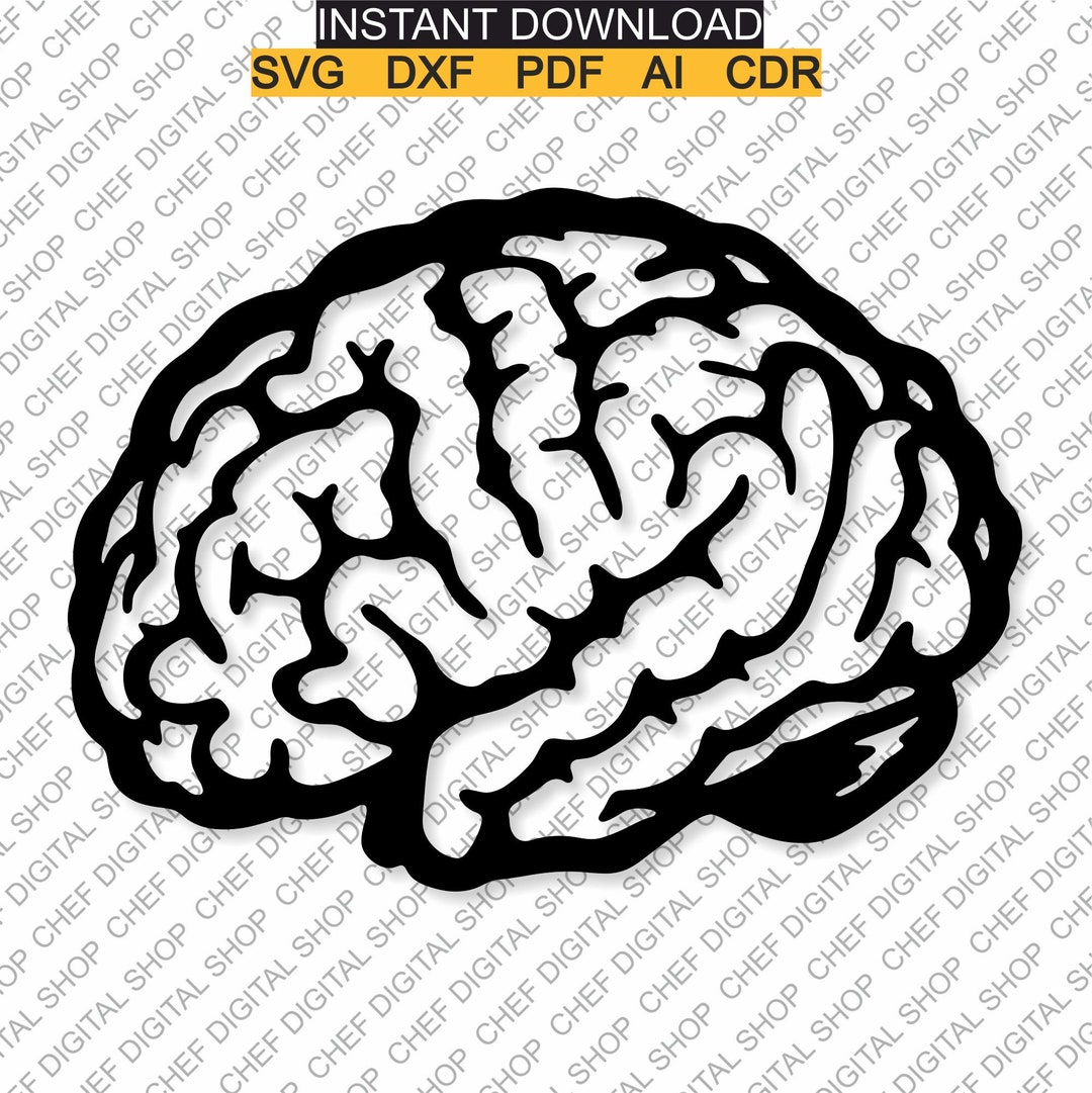 Brain Wall Art, Laser Cut File, Wall Decor, Glowforge Files, Digital ...
