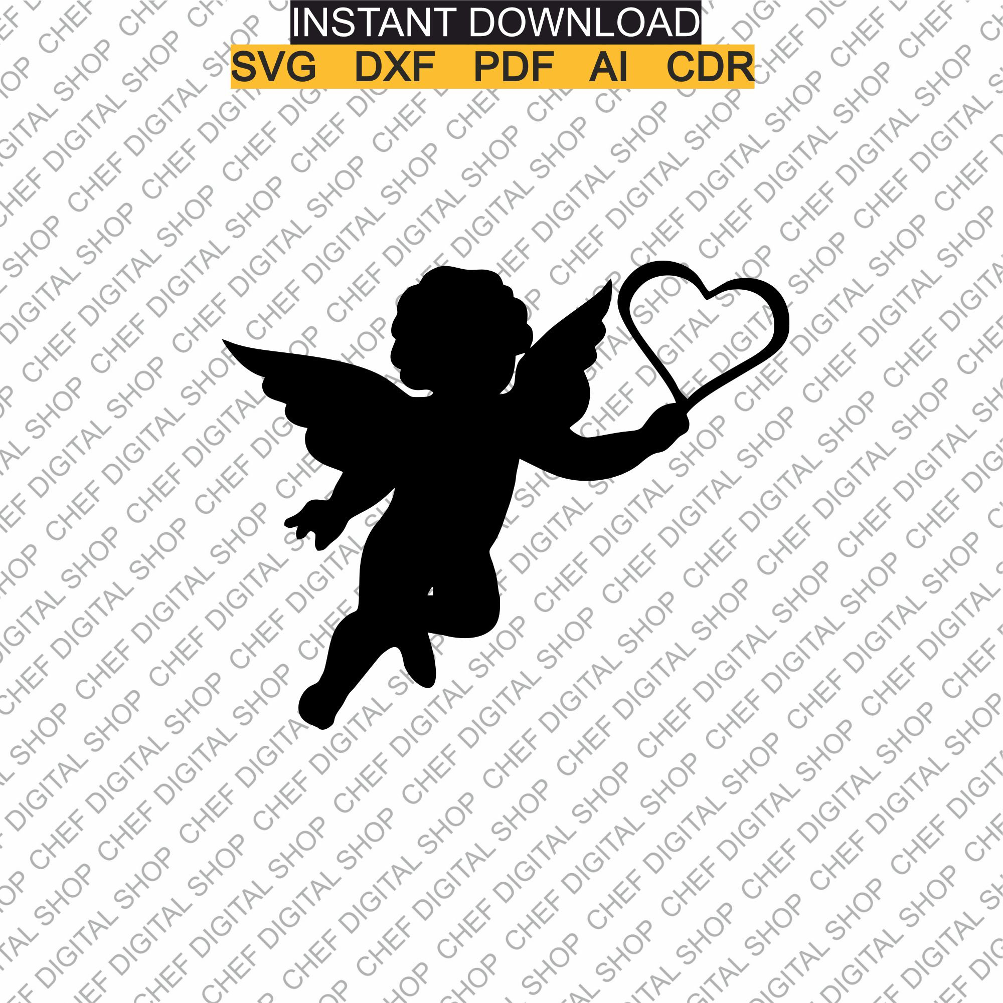 Cupid Photo Frame, Laser Cut File, Wall Decor, Glowforge Files, Digital ...