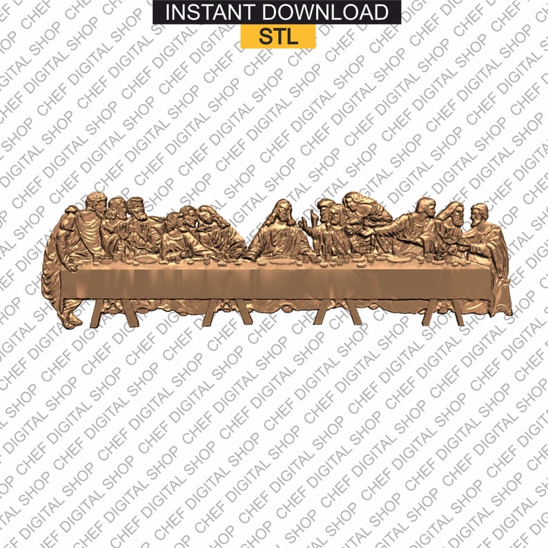 Last Supper, 3D STL Model for Cnc Users, Wall Decor, Wood, Art, CNC ...