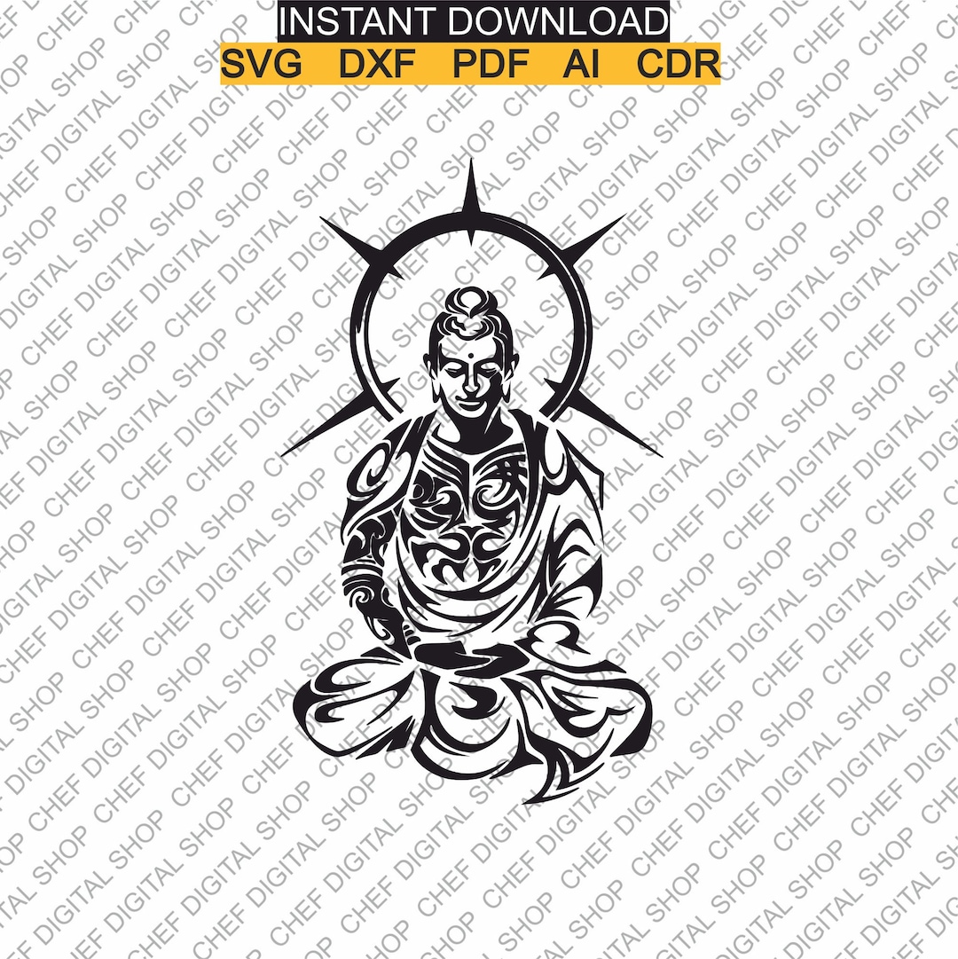 Buddha Wall Art, Laser Cut File, Wall Decor, Glowforge Files, Digital ...