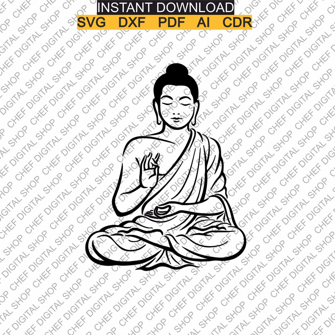 Buddha Wall Art, Laser Cut File, Wall Decor, Glowforge Files, Digital ...