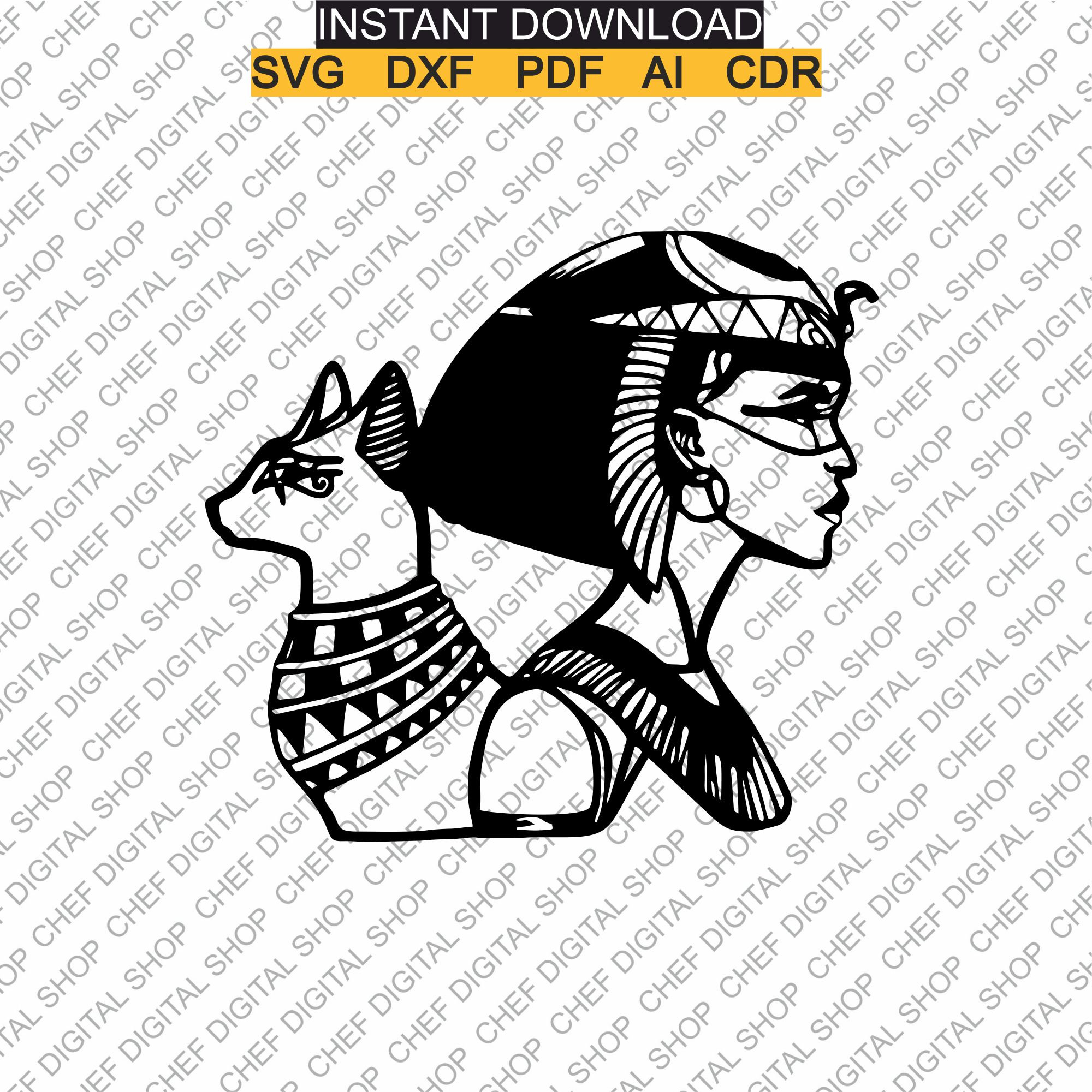 Cleopatra Wall Art, Laser Cut File, Wall Decor, Glowforge Files ...