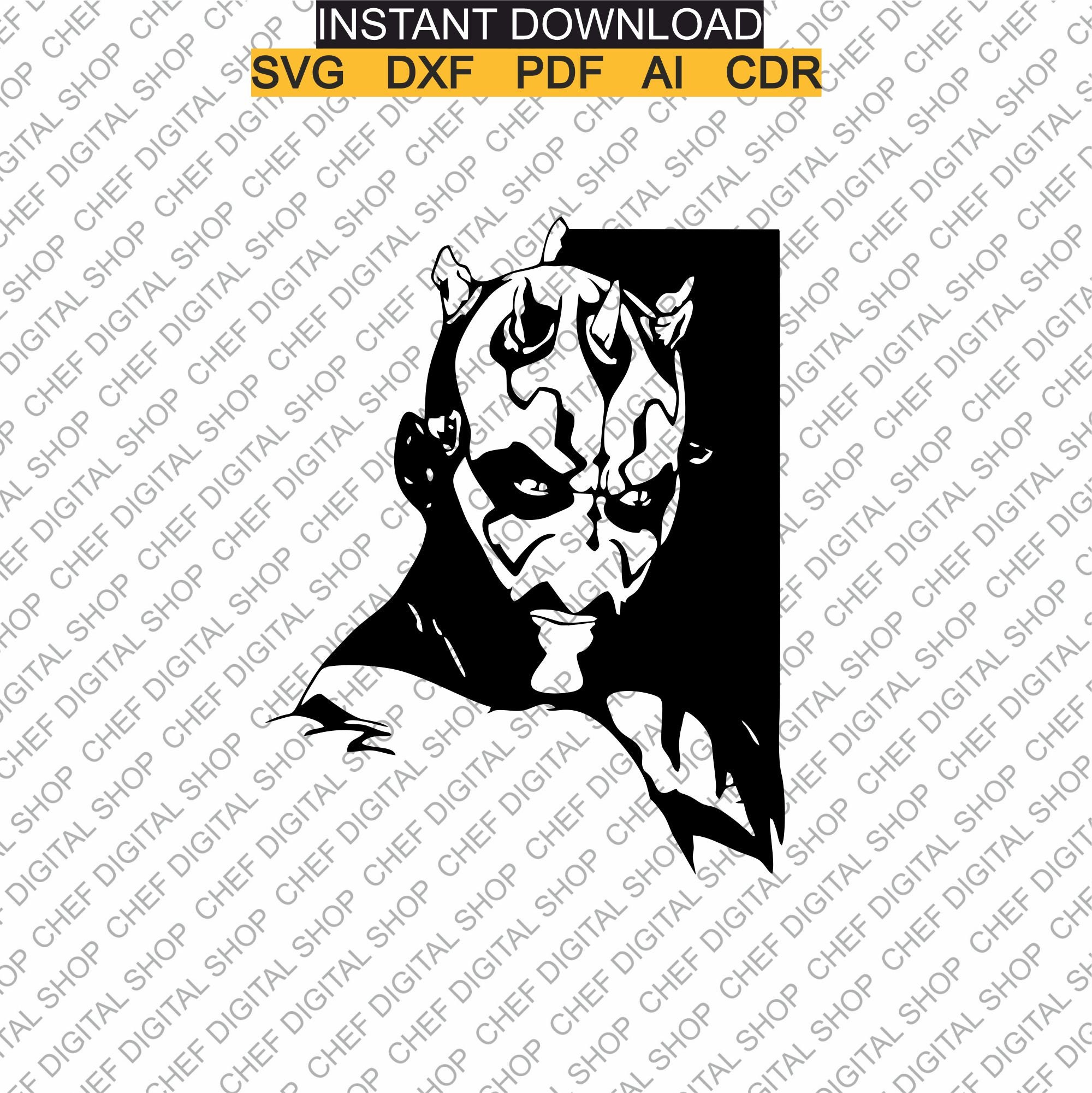 Darth Maul Wall Art, Laser Cut File, Wall Decor, Glowforge Files ...