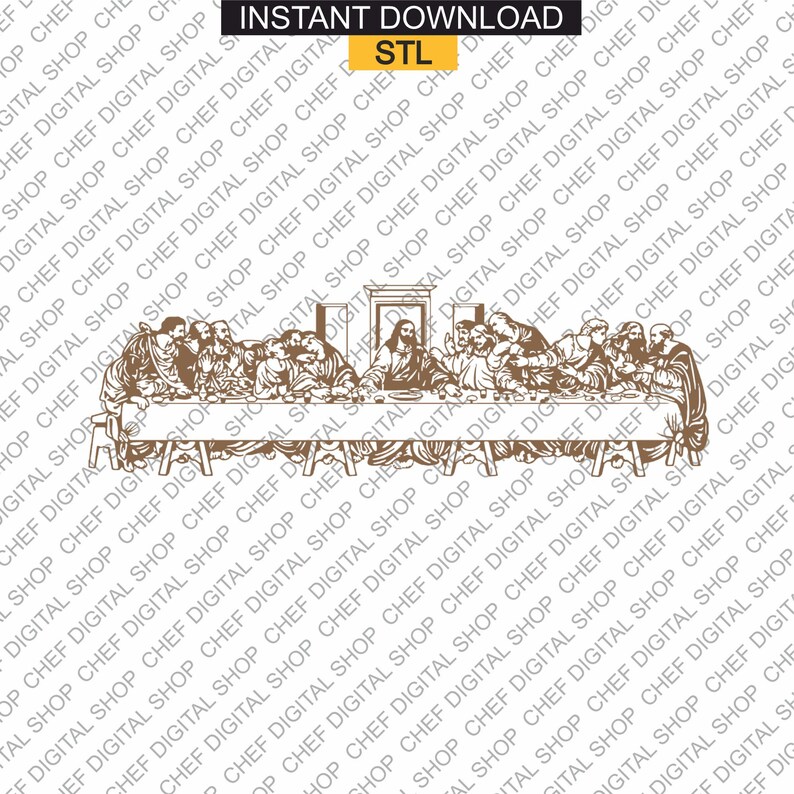 Last Supper 3D STL Model for Cnc Users Wall Decor Wood - Etsy México