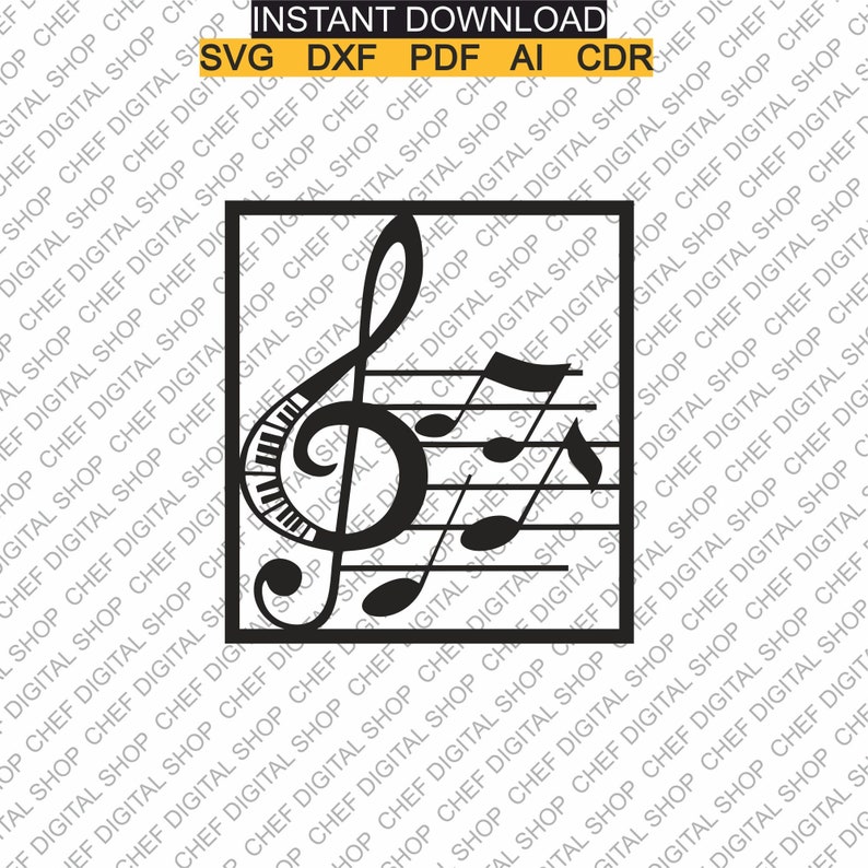 Music Notes Wall Art, Laser Cut File, Wall Decor, Glowforge Files ...