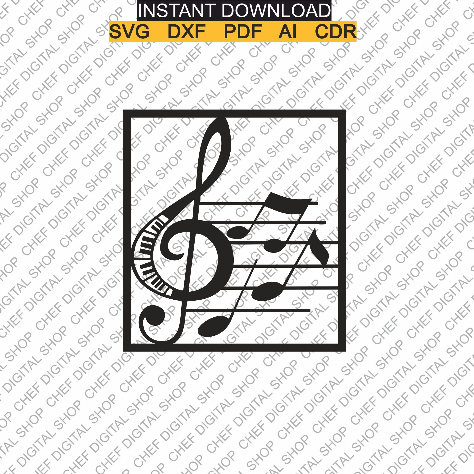 Music Notes Wall Art, Laser Cut File, Wall Decor, Glowforge Files ...