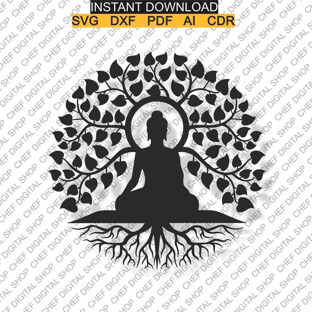 Buddha Wall Art, Laser Cut File, Wall Decor, Glowforge Files, Digital ...
