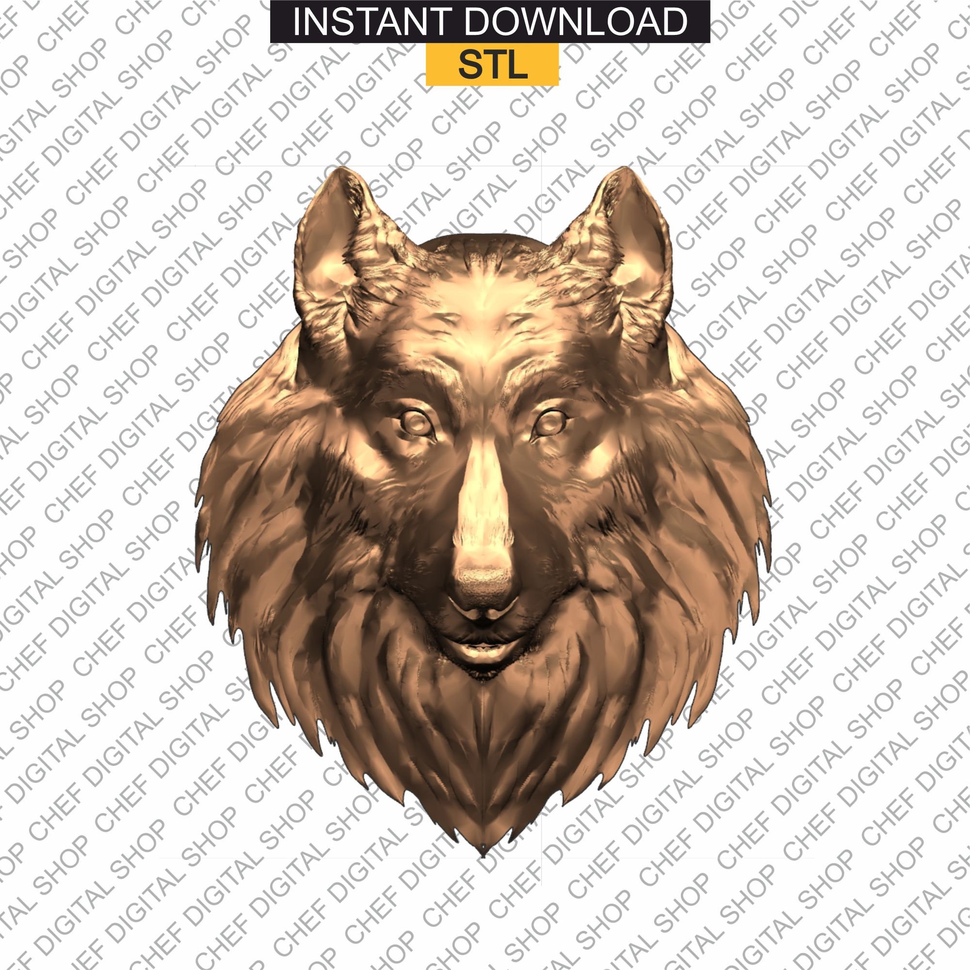 Wolf, 3D STL Model for Cnc Users, Wall Decor, Wood, Art, CNC Router ...