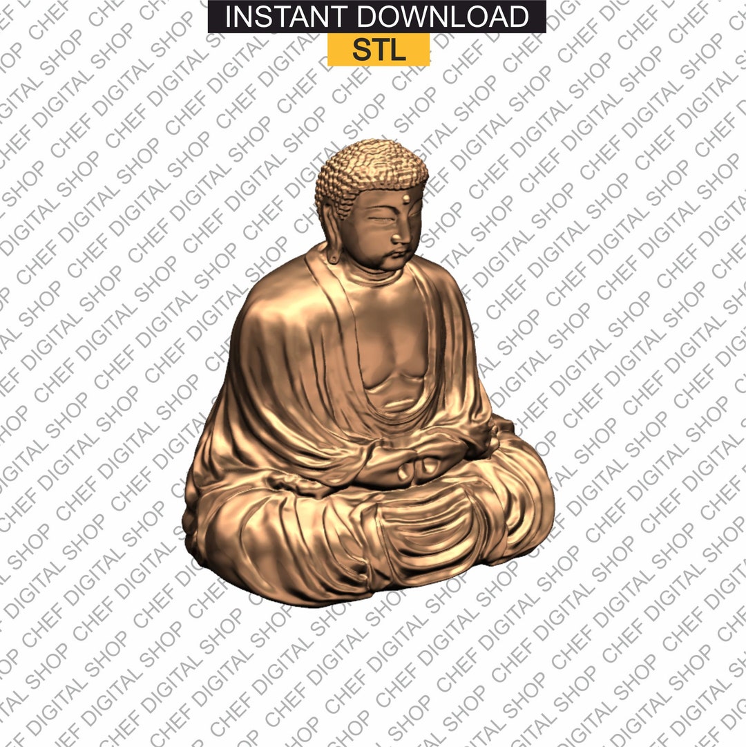 Buddha, 3D STL Model for Cnc Users, Wall Decor, Wood, Art, CNC Router ...