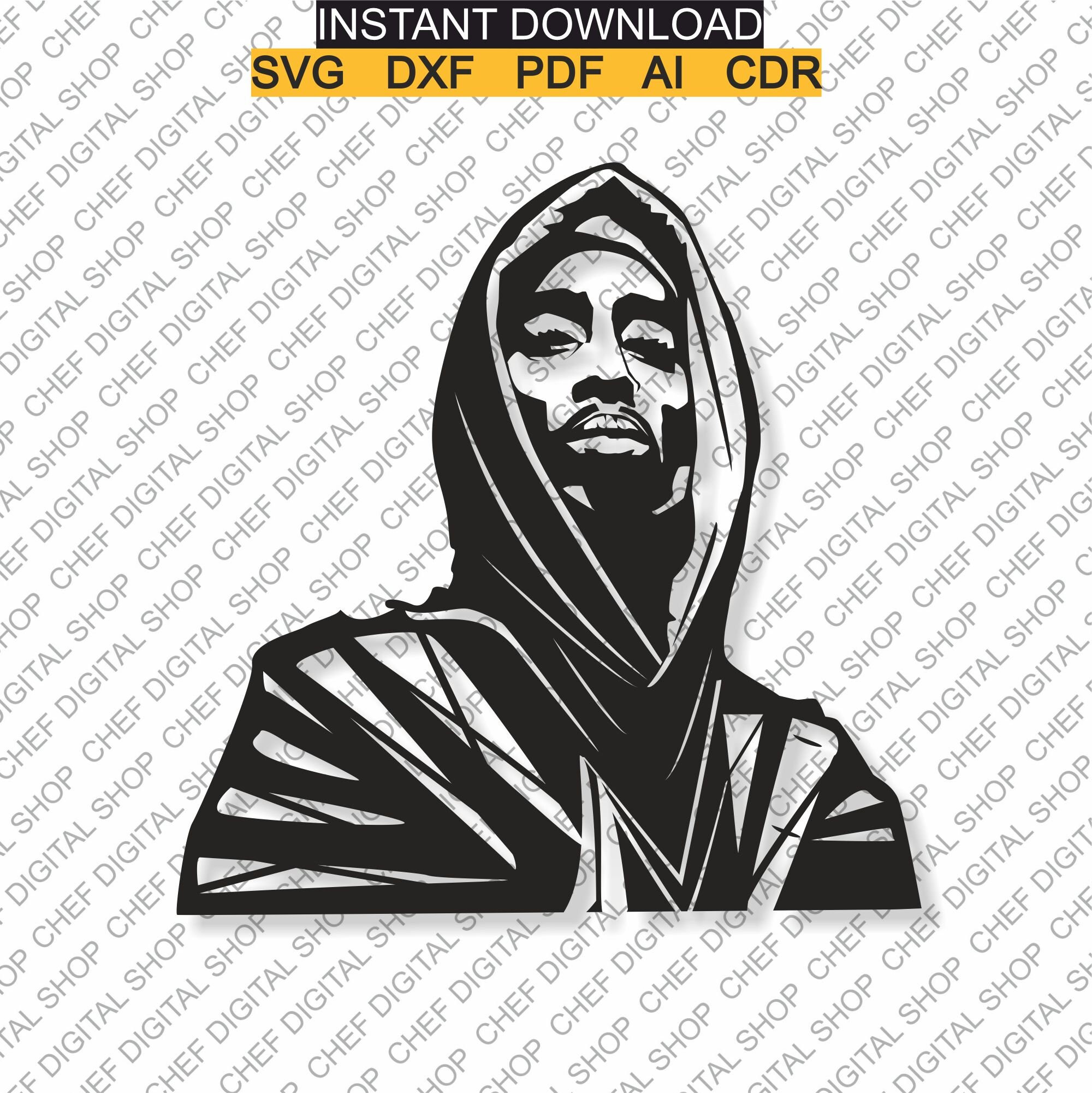 Tupac Wall Art Laser Cut File Wall Decor Glowforge Files - Etsy