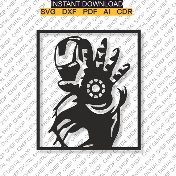 Iron Man Wall Art Laser Cut File Wall Decor Glowforge - Etsy
