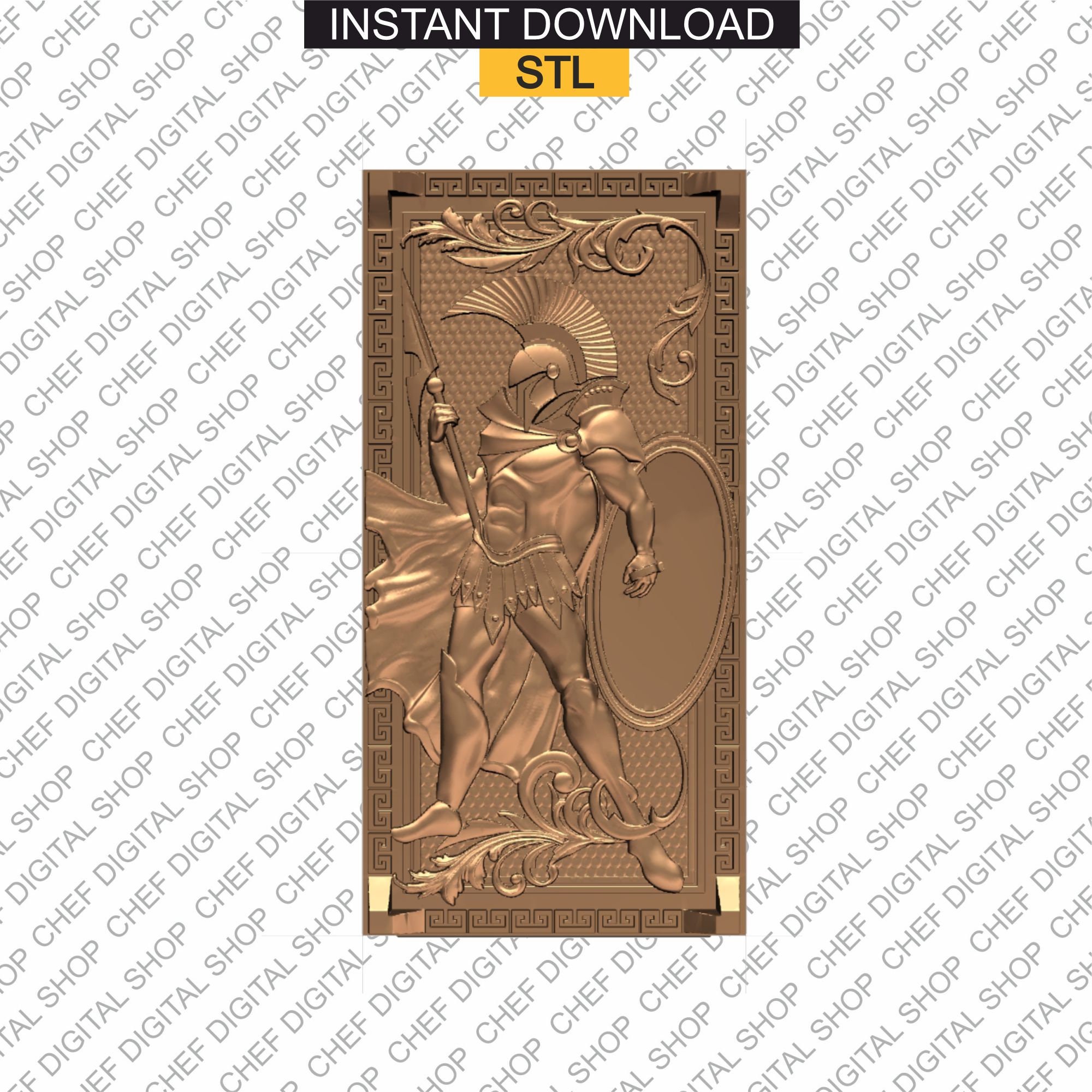 Gladiator, 3D STL Model for Cnc Users, Wall Decor, Wood, Art, CNC ...
