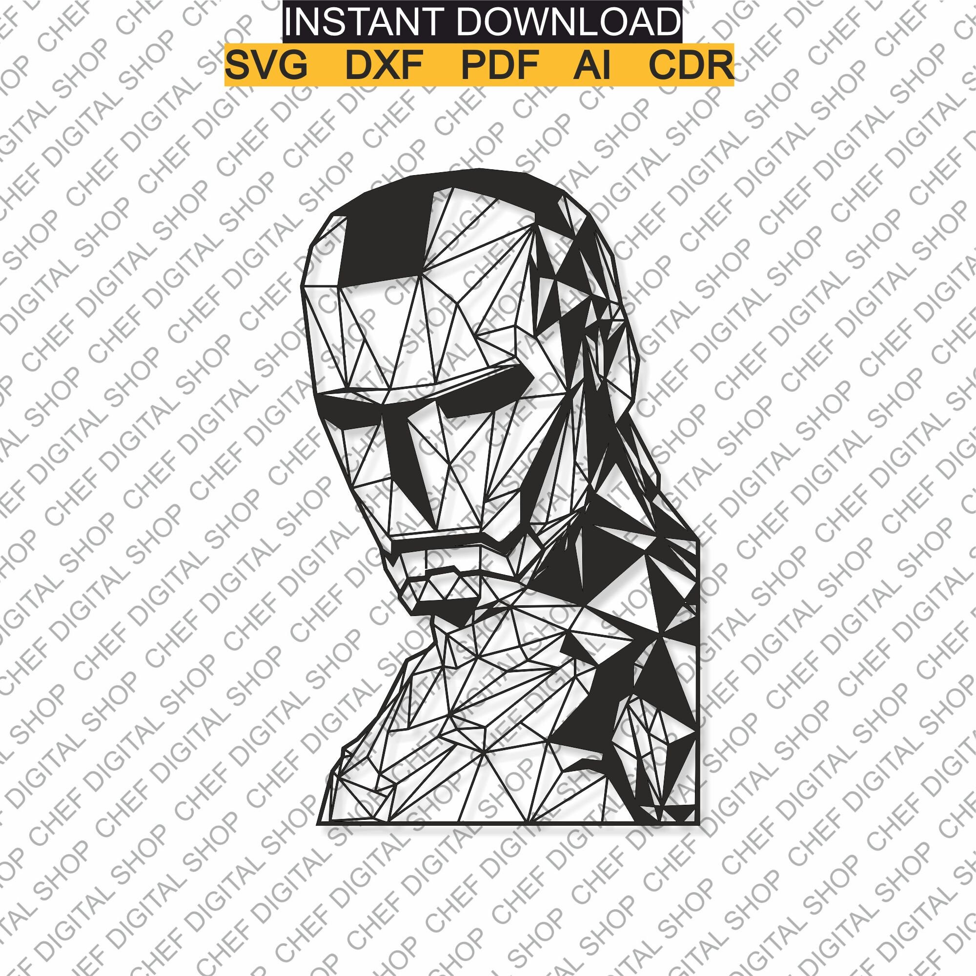 Iron Man Wall Art, Laser Cut File, Wall Decor, Glowforge Files, Digital ...