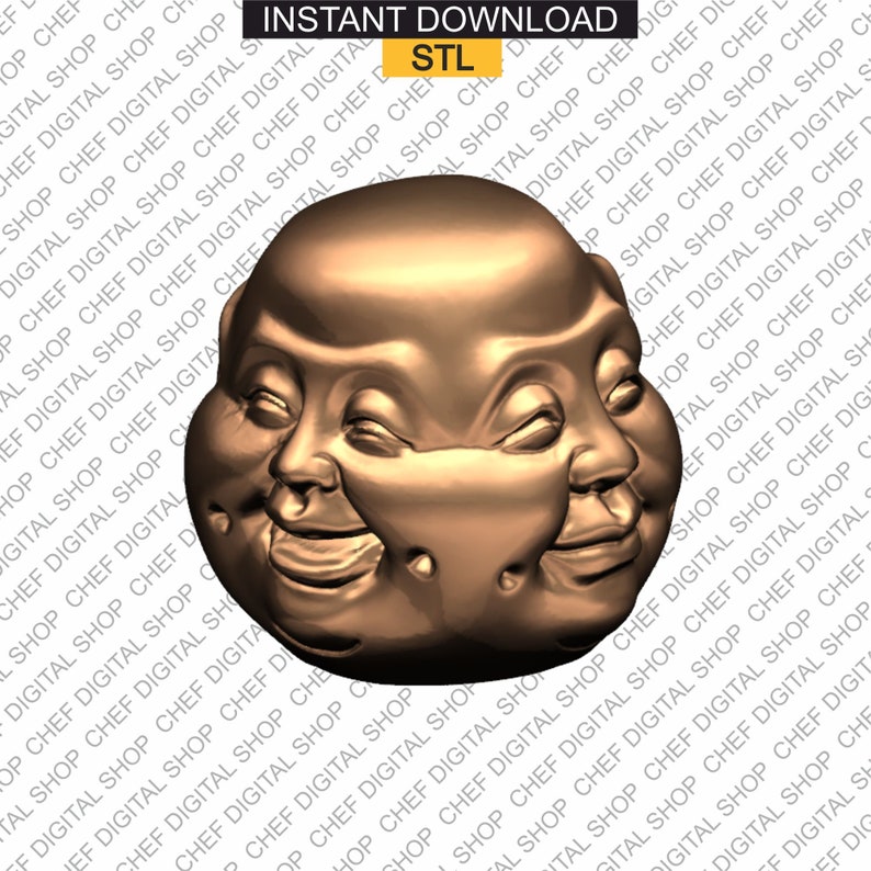 Four Face Buddha 3D STL Model for Cnc Users Wall Decor - Etsy