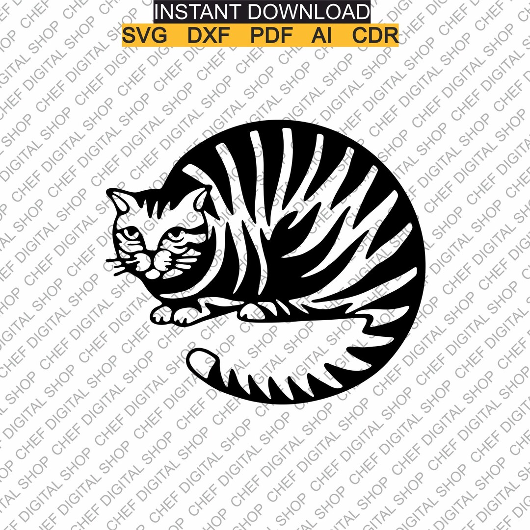 Cat Wall Art, Laser Cut File, Wall Decor, Glowforge Files, Digital ...