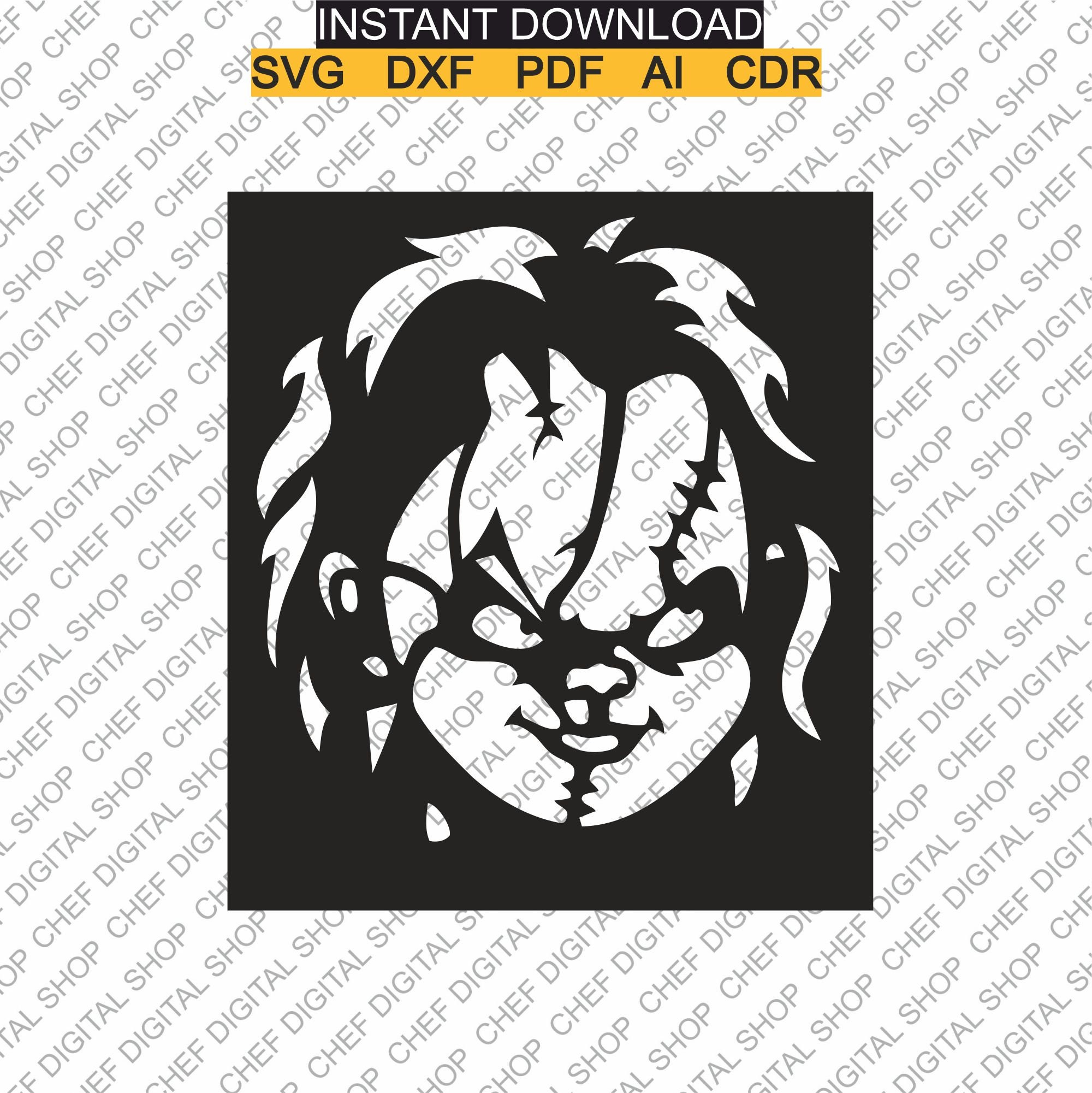 Chucky Wall Art, Laser Cut File, Wall Decor, Glowforge Files, Digital ...
