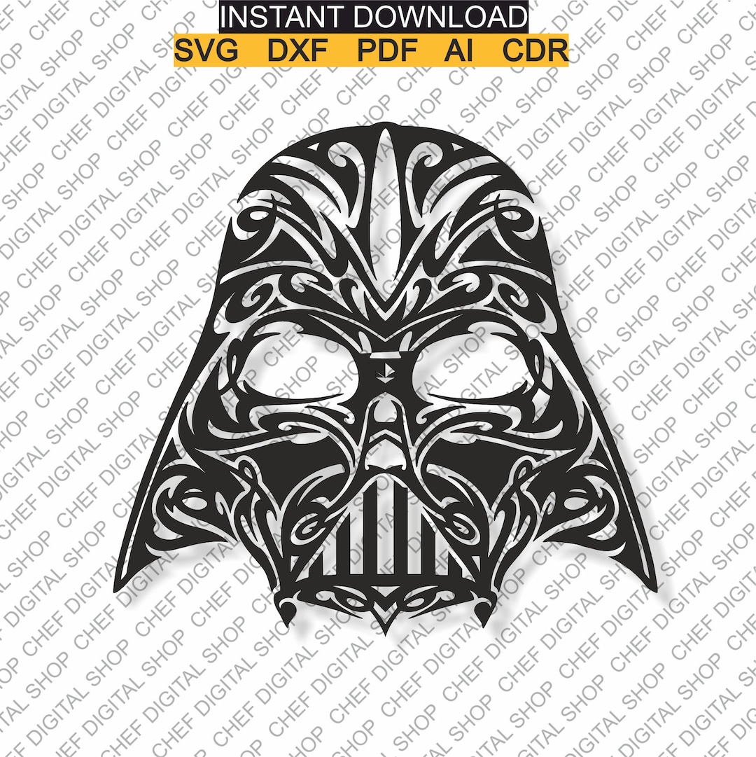 Darth Vader Wall Art, Laser Cut File, Wall Decor, Glowforge Files ...