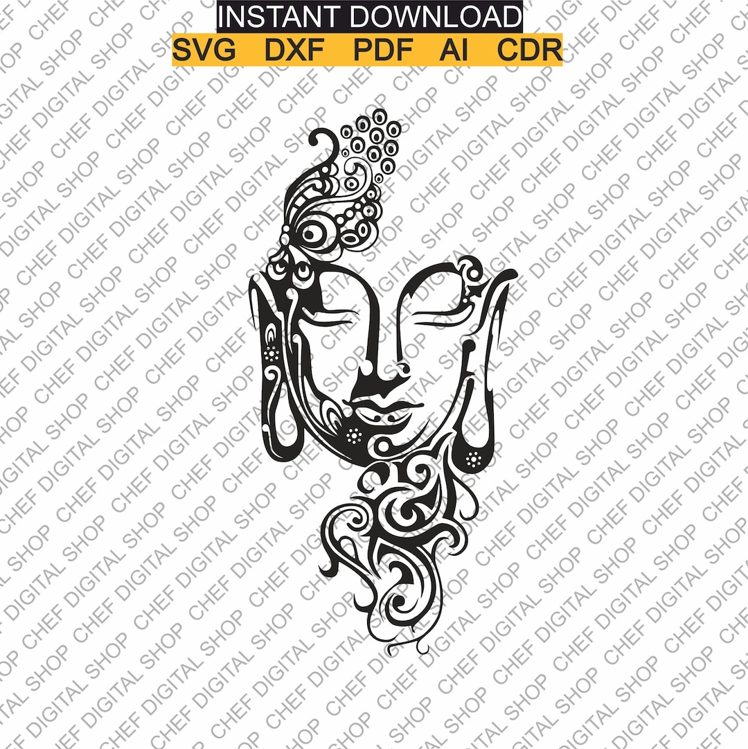 Buddha Wall Art, Laser Cut File, Wall Decor, Glowforge Files, Digital ...