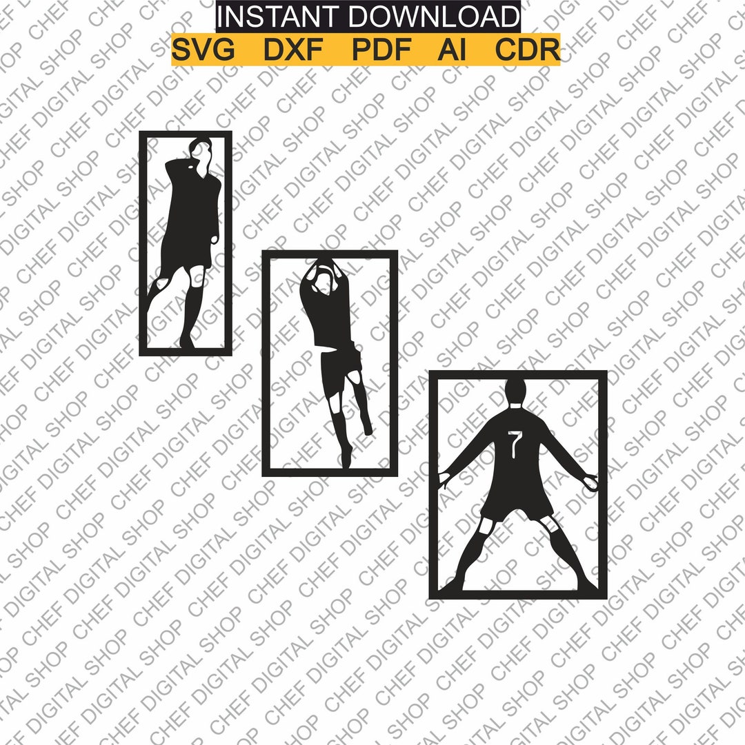 Ronaldo Wall Art, Laser Cut File, Wall Decor, Glowforge Files, Digital ...