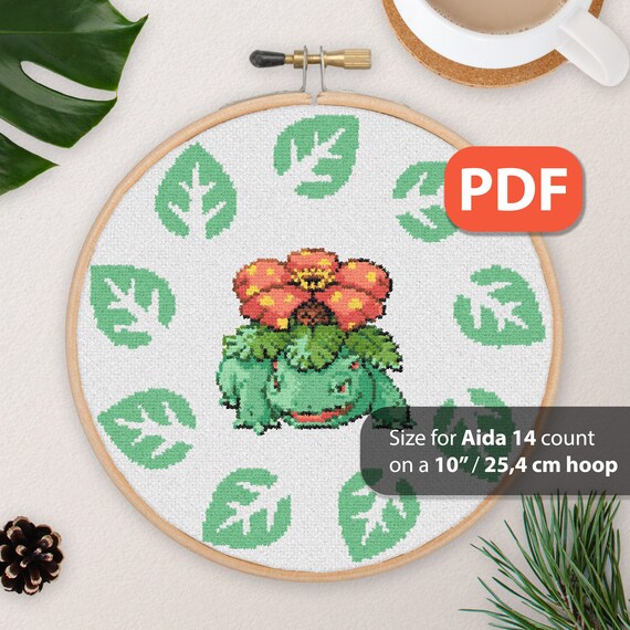 Venusaur Pokemon Pixel Art Cross Stitch Pattern Pdf Instant Etsy