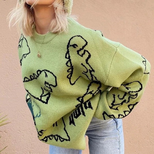 Dinosaur Sweater - Etsy