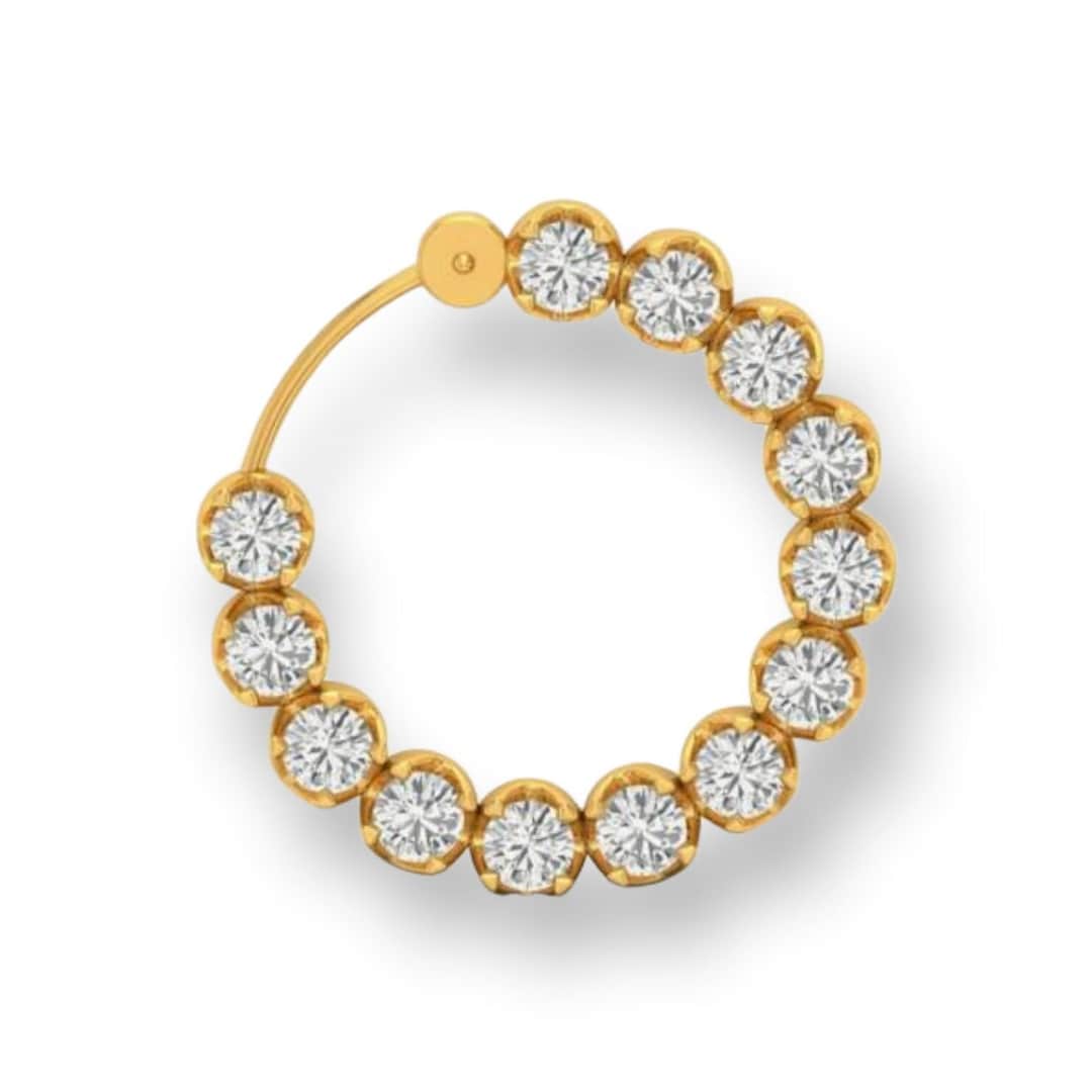 Natural Diamond Unique Nose Ring for Women Latest Collection / 18K ...