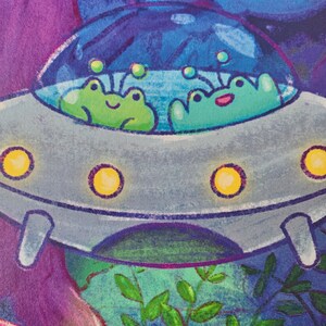 Alien Frog Abduction Art Print High Quality Heavy Cardstock - Etsy