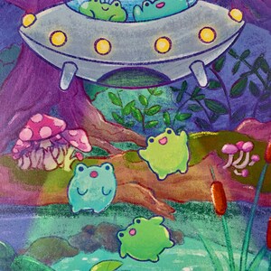 Alien Frog Abduction Art Print High Quality Heavy Cardstock - Etsy