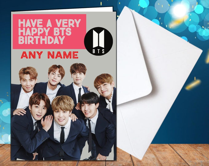 BTS Birthday Card, Bts Greeting Card, Taehyung Birthday Card, Bts ...