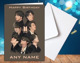 BTS JK Jungkook Birthday Greeting Card Birthday Card Cute - Etsy