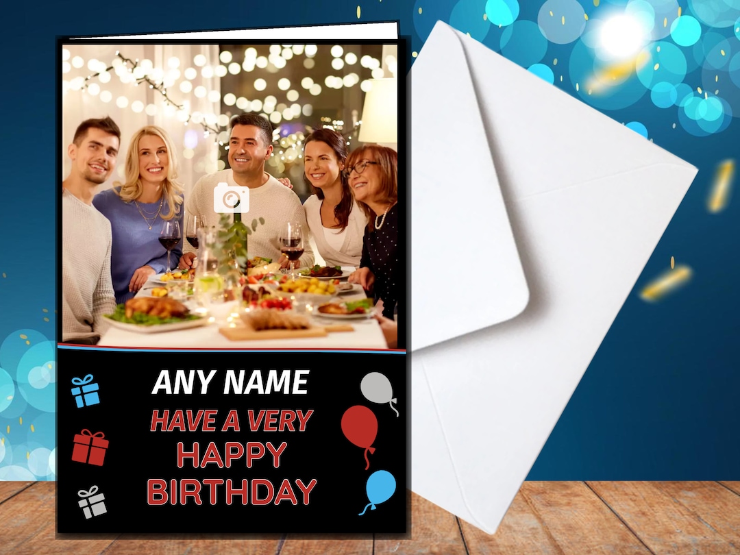 Personalised Photo Birthday Card Add Name and Image Happy - Etsy
