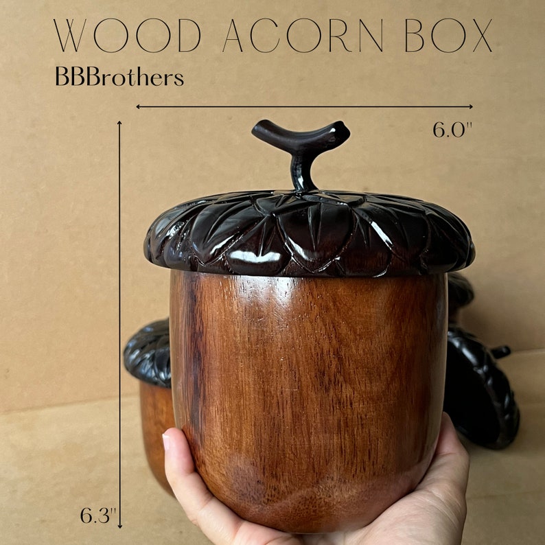 Handmade Wooden Acorn Box Rustic Kitchen Storage Unique Home - Etsy