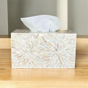 Mother Pearl Inlay Tissue Box Vintage Style, Rectangle Tissue Box ...