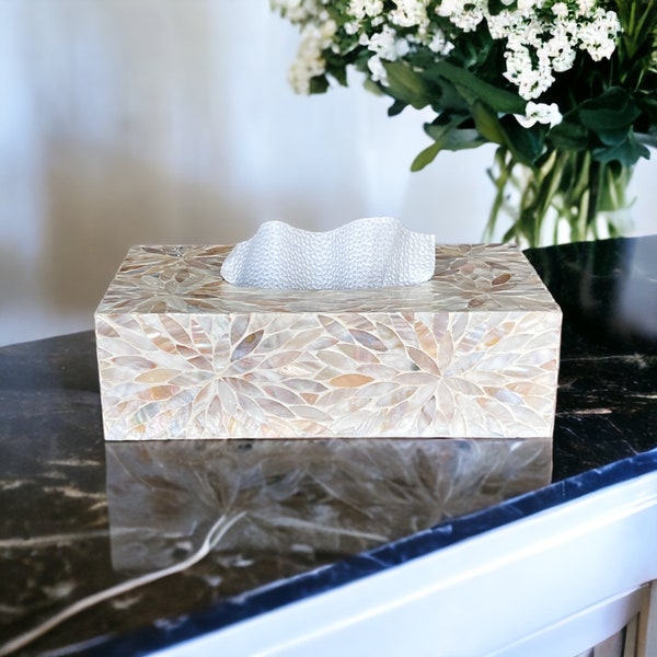 Mother of Pearl Tissue Box - Etsy