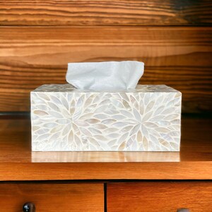 Mother Pearl Inlay Tissue Box Vintage Style, Rectangle Tissue Box ...