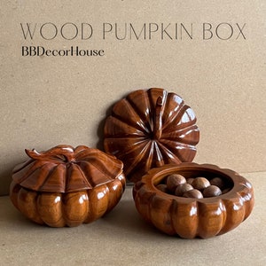 Handmade Wooden Pumpkin Box: Halloween Home Decor, Jewelry Storage - Etsy