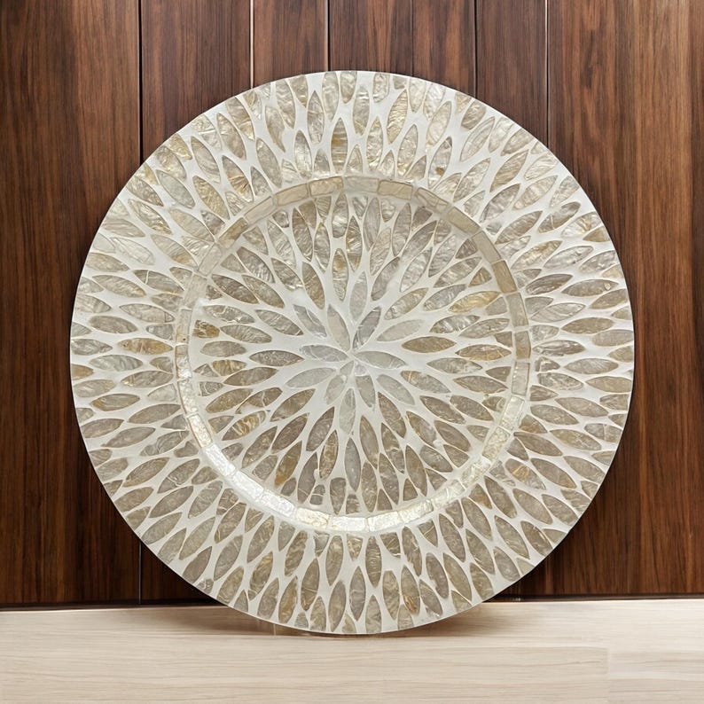 Handmade Capiz Shell Charger Plates: Iridescent Mother-of-pearl, Set of ...